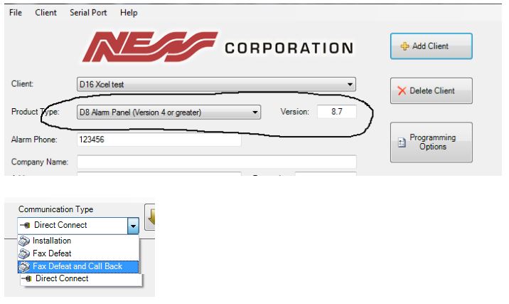 NessComms connection method – NESS CORPORATION SUPPORT